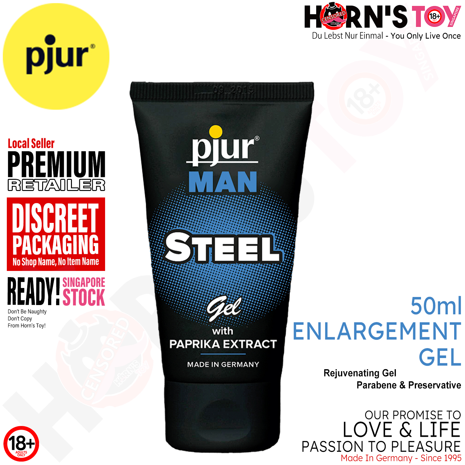 (SG) PJUR Man Xtend and Steel | Penis Gel With Gingko Ginseng 50ml ...