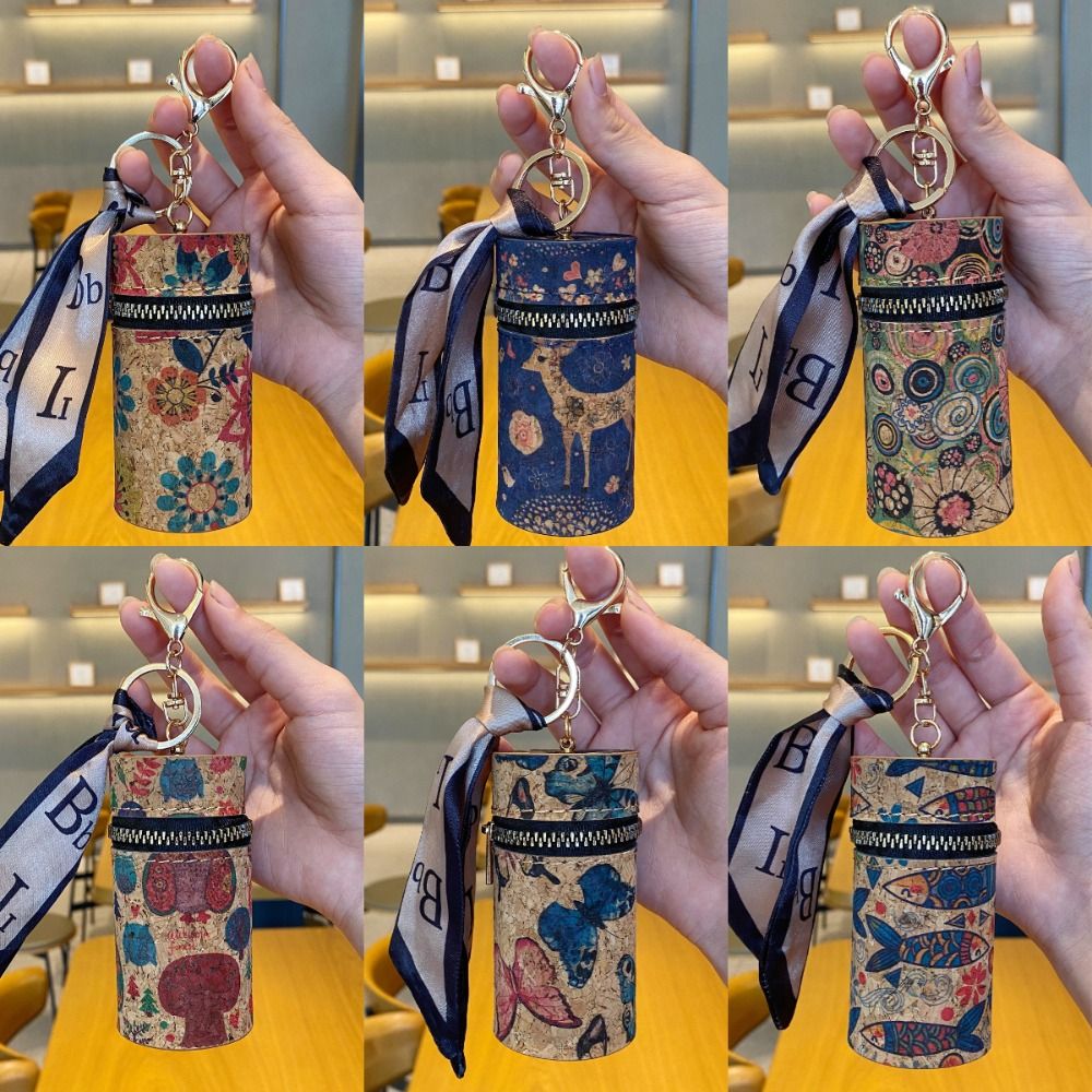 Exquisite PU Mini Lipstick Bag Portable Vintage Printed Coin Purse ...