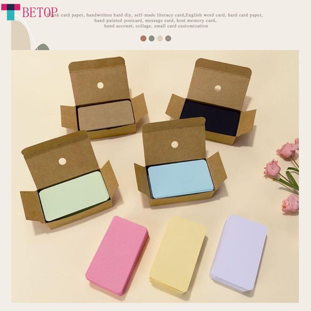 【Miga Plaza】 100pcs/box Kraft Paper Card Color Blank Business Card ...