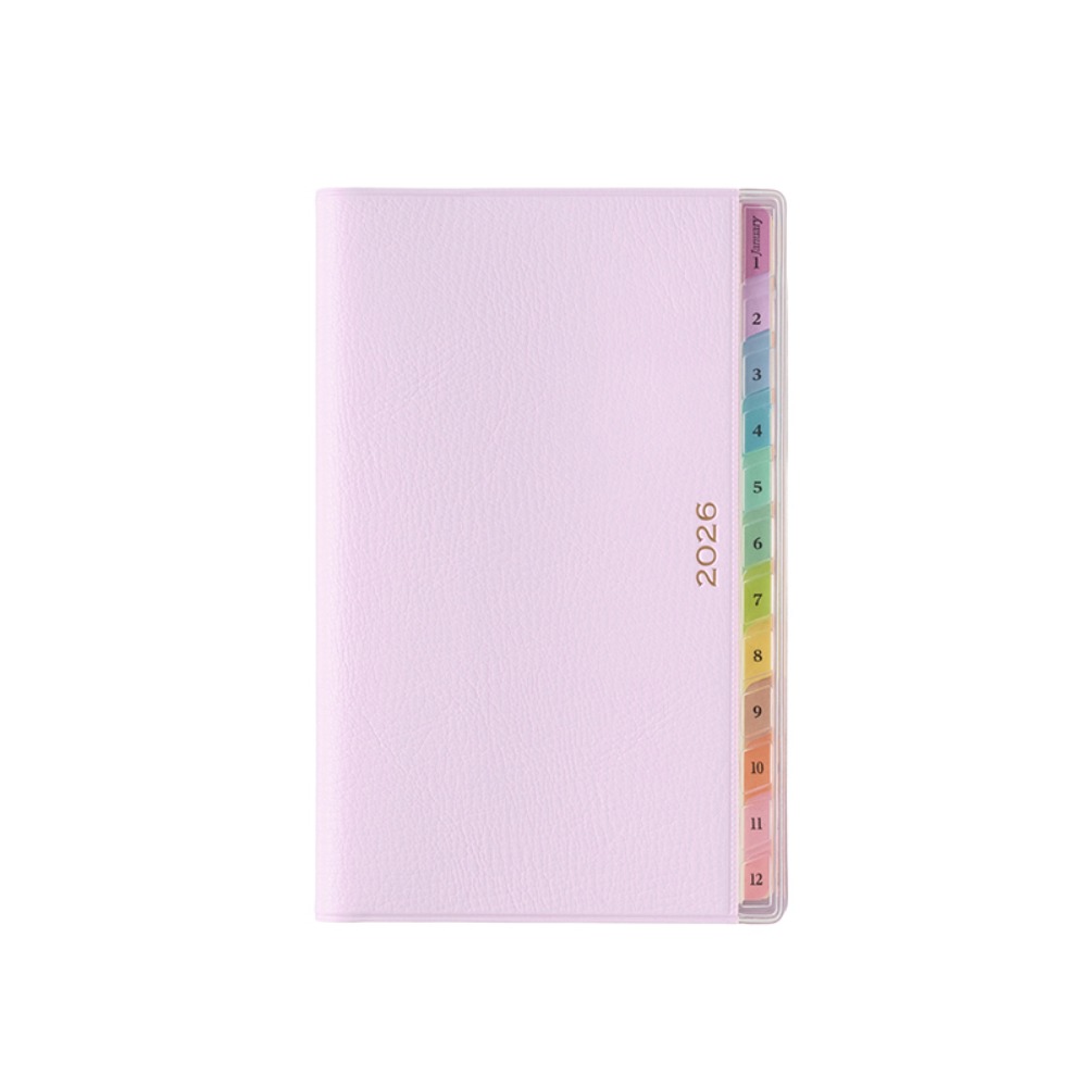 New 220 Pages 2026 Planner PU Leather Colorful Index Agenda Book DIY ...