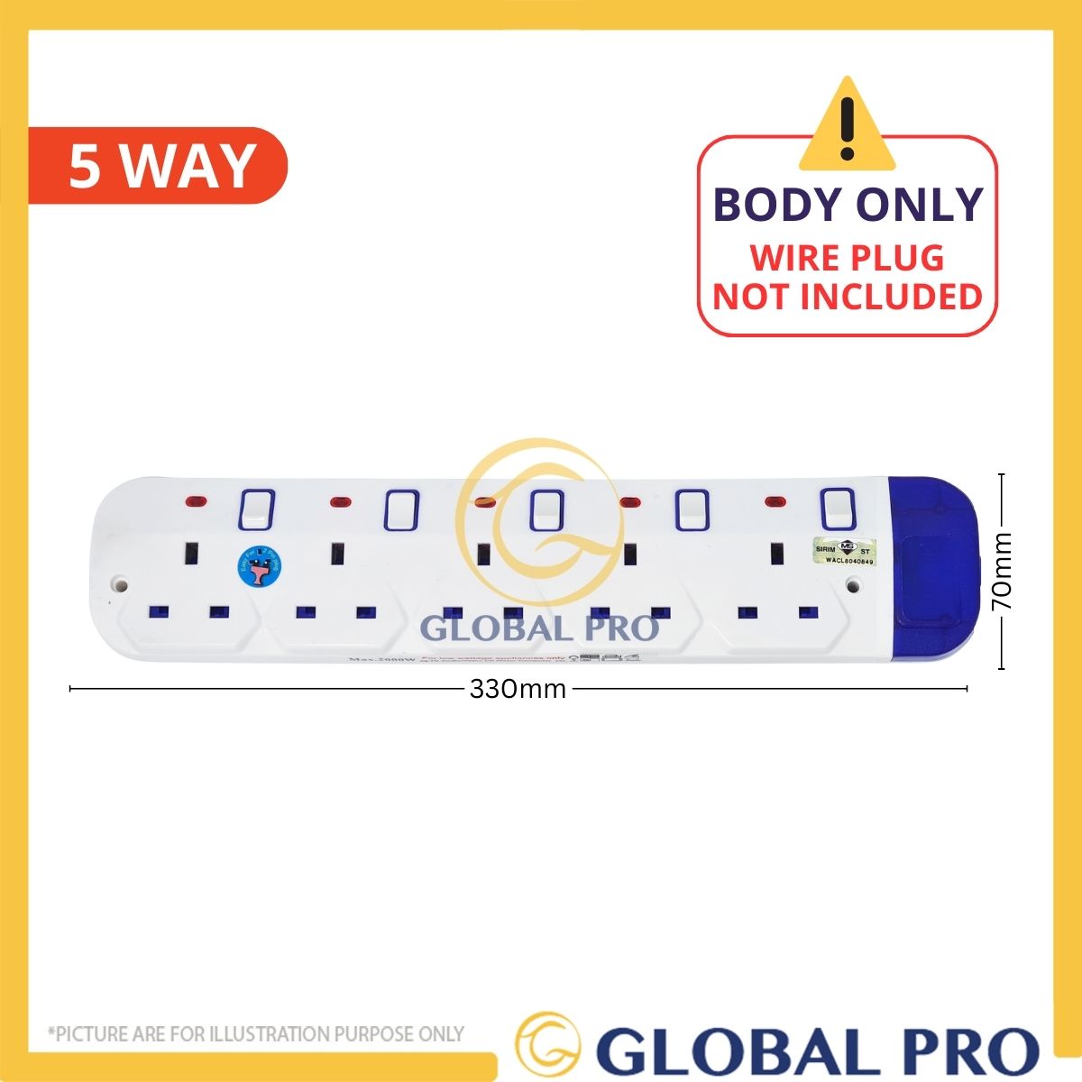 Sirim Socket Body Only 3 4 5 Way Trailing Extension Socket Extension Diy Extension Socket