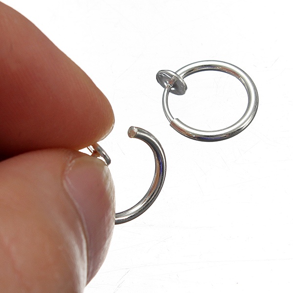 Gothic Clip On Hoop Ear Belly Nose Lip Ring Earrings Body Piercing ...
