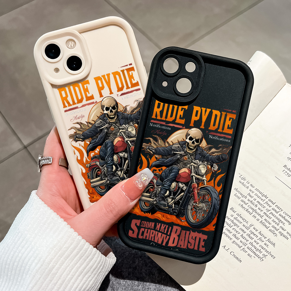 ZCSIBORUI for Redmi 14C Back Cover Motorcycle Skulls Pattern Soft ...