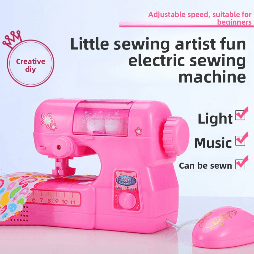 Small Simulated Children Sewing Machine with Light Making Clothes ...