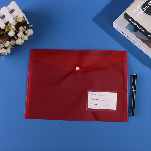 A4 File Bag Transparent Waterproof Snap-Type Plastic Information Bag ...