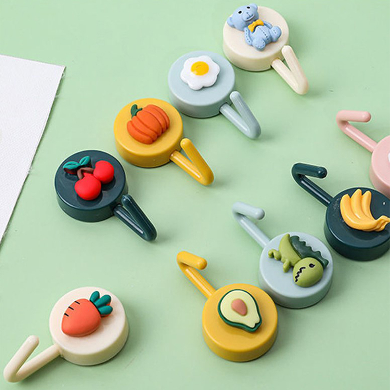 1pc Cute Wall Hooks Key Holder Door Hanging Plastic Self Adhesive Wall ...