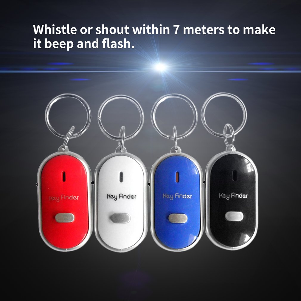 LED Whistle Key Finder Flashing Beeping Sound Alarm Anti-Lost Keyfinder ...