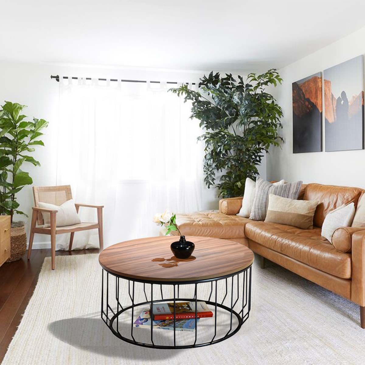 [N Design] Round Coffee Table Modern / Living Room Coffee Table / Meja ...