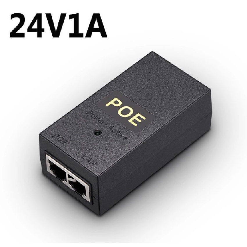 24W Desktop POE Power Injector Ethernet Adapter Mini 48V 0.5A / 24V 1A ...