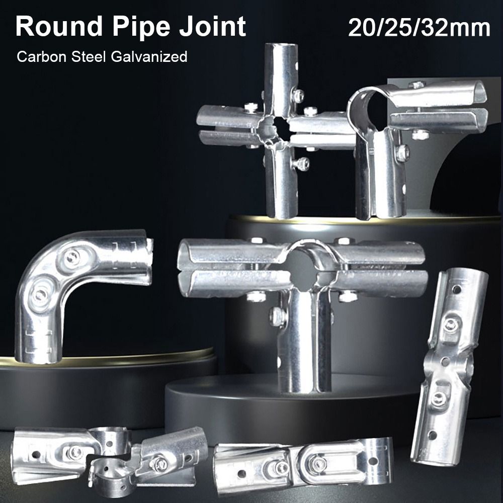 1Pcs New Carbon Steel Galvanized Pipe Joint Round 20/25/32mm Tube ...