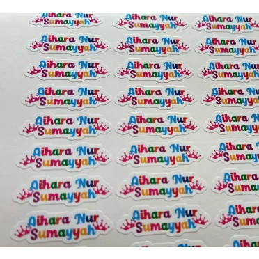 Sticker Nama Buku Crown Ikut Shape | Lazada