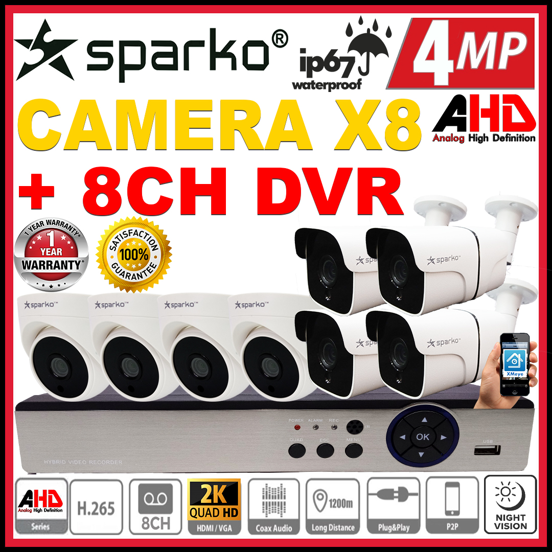 8CH 🌟8-CHANNEL🌟 SPARKO CCTV 4MP Full HD 1080P 4.0MP 8CH DVR Camera ...