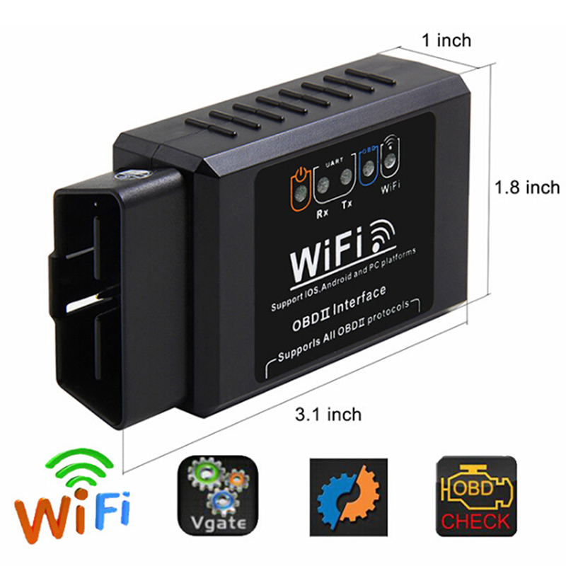 ELM327 WIFI OBDII Auto Car Diagnostic Scanner Scan Tool for iOS Android ...