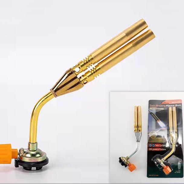 Butane Jet Flame Torch Double Tube Brazing Gas Blowtorch Lighter Burner ...