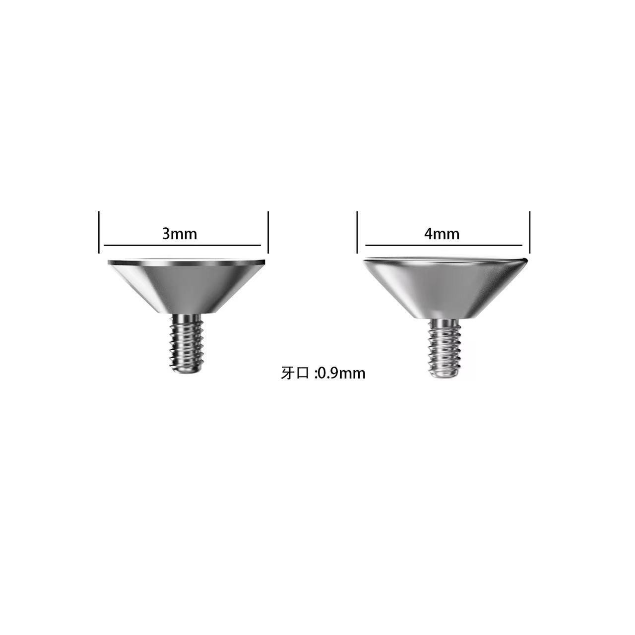Titanium alloy G23 external thread funnel lip nail head human body ...
