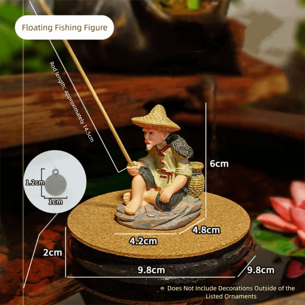New PVC Old Man Fishing Ornament foam Floating Jiang Tai Gong Fishing ...