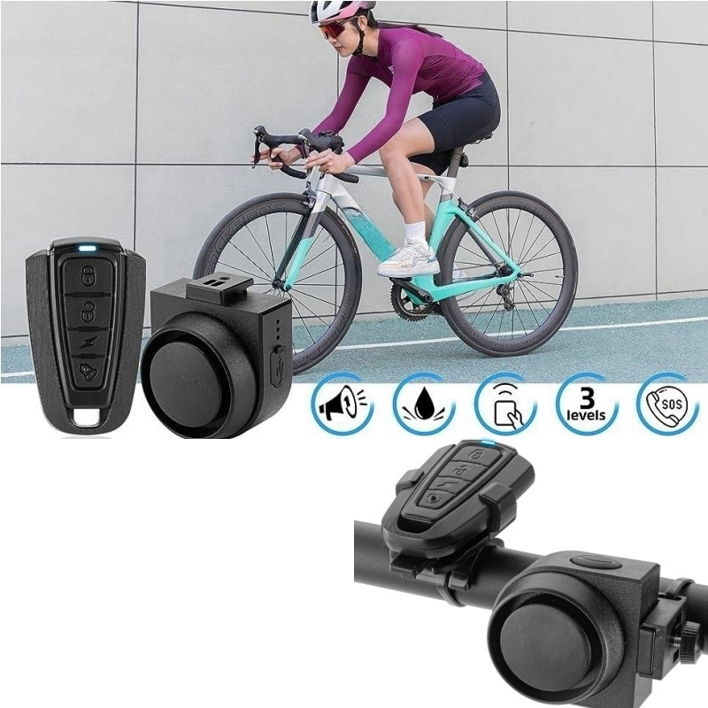 Wireless Bicycle Vibration Alarm 115dB IP55 Waterproof Motorcycle Alarm ...