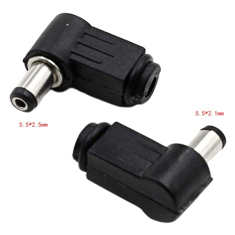 10PCS 90 Degree Right Angle DC Power Cable Male Plug Socket Soldering ...