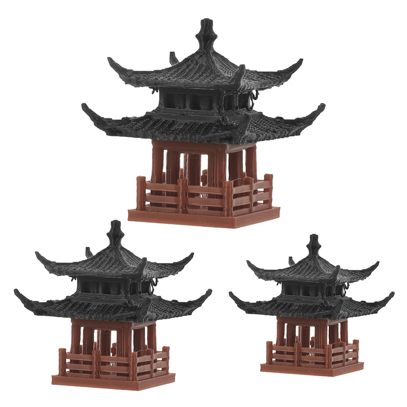Mini Pagoda Statue Fairy Garden Decor Ancient Building Model Japanese ...