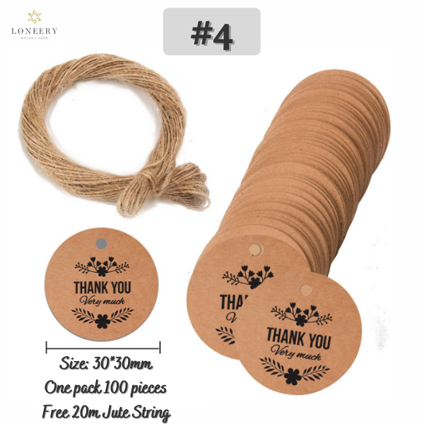 Kraft Brown Gift Tag | Thank You Label Jute String | Thank You Hang Tag ...