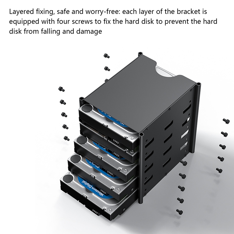 3.5 Inch HDD Hard Drive Cage 5X3.5 Inch HDD Cage Rack DIY Hard Disk Box ...