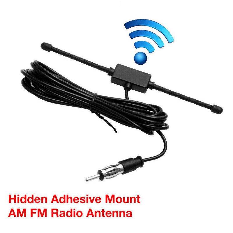 (GQWJ) 1X Black Universal Car Boat Stereo AM FM Dipole Antenna Adhesive ...