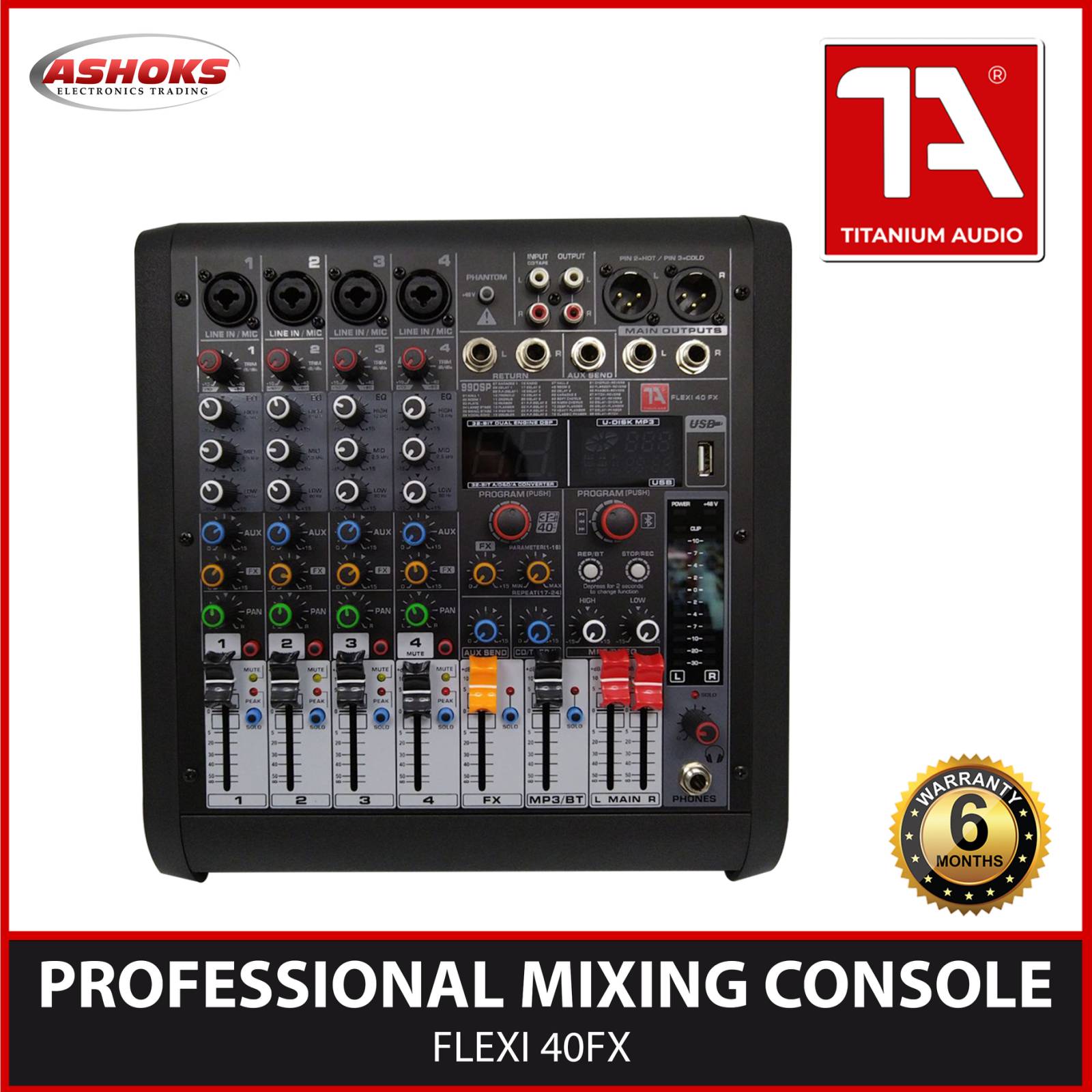 Titanium Audio Flexi 40FX 4 Channel Mixer / Audio Mixer with Bluetooth ...