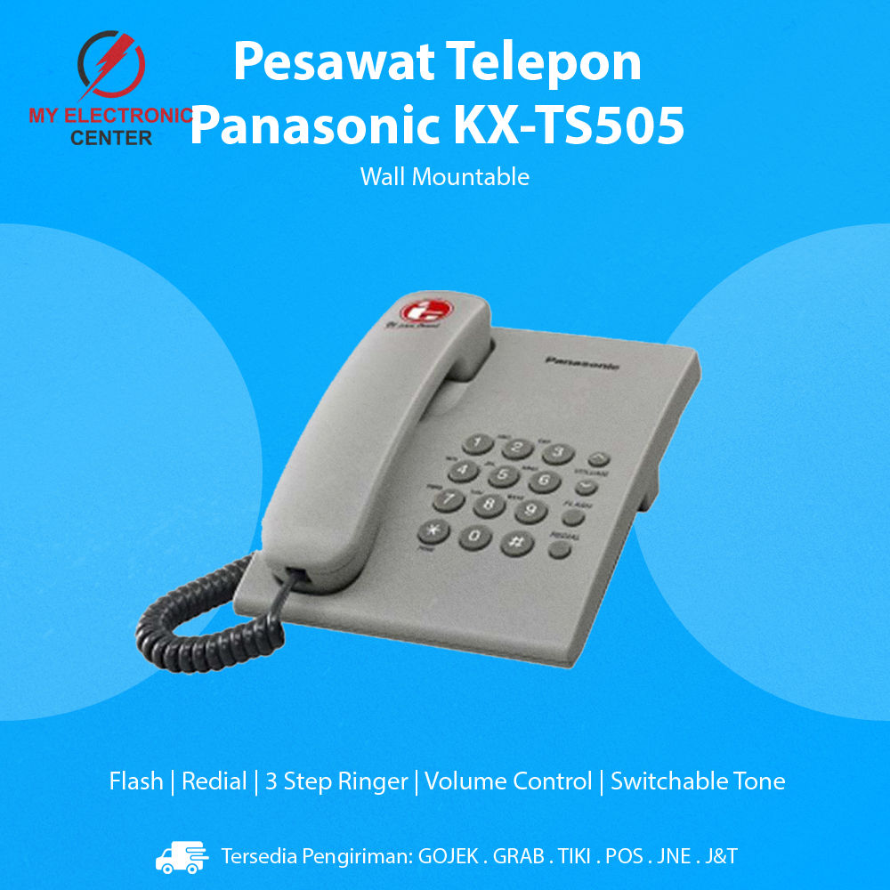 Pesawat Telepon Panasonic KX-TS505 Telephone Kabel Dinding Rumah Kantor ...