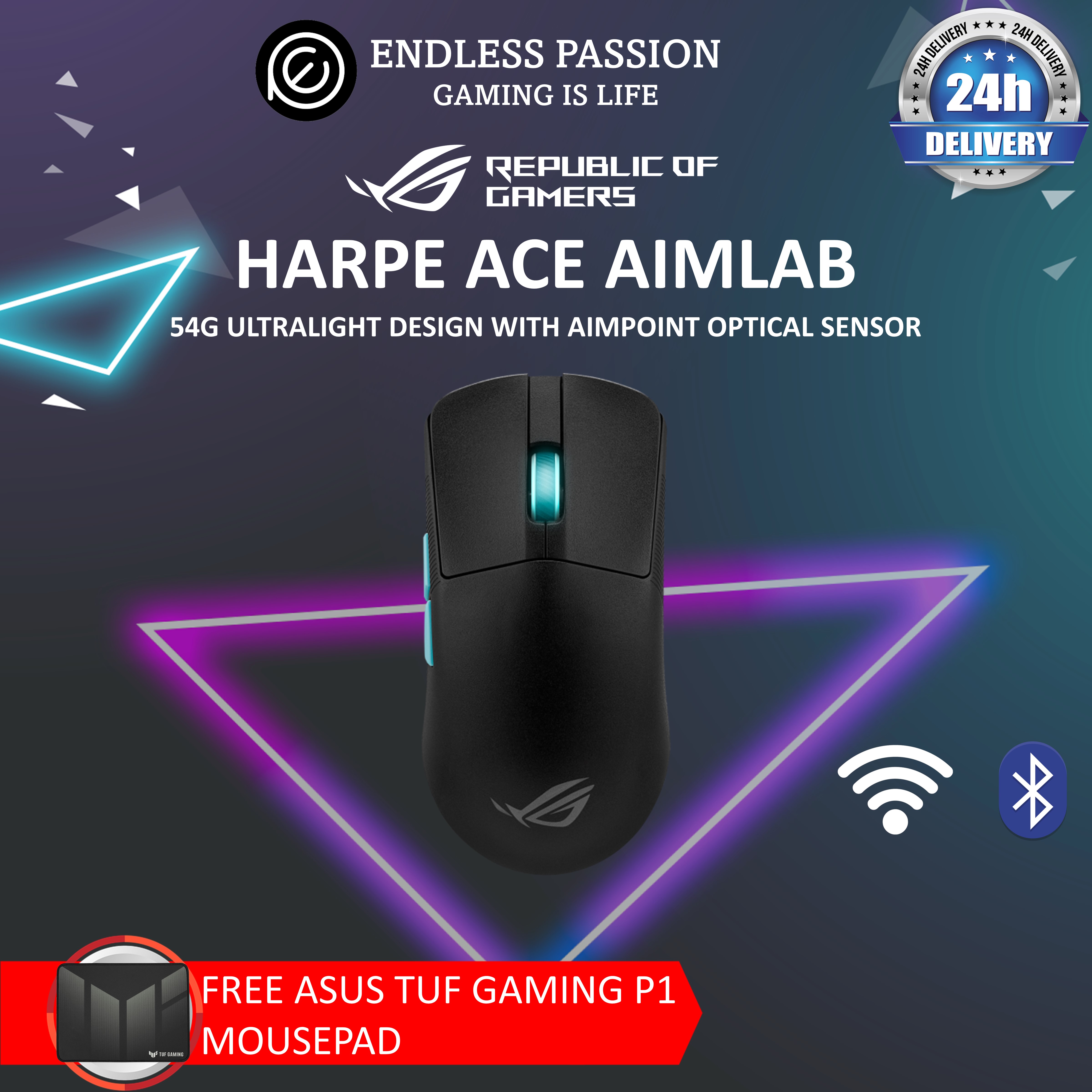ASUS ROG Harpe Ace Aimlab Edition Wireless Gaming Mouse | Lazada Singapore