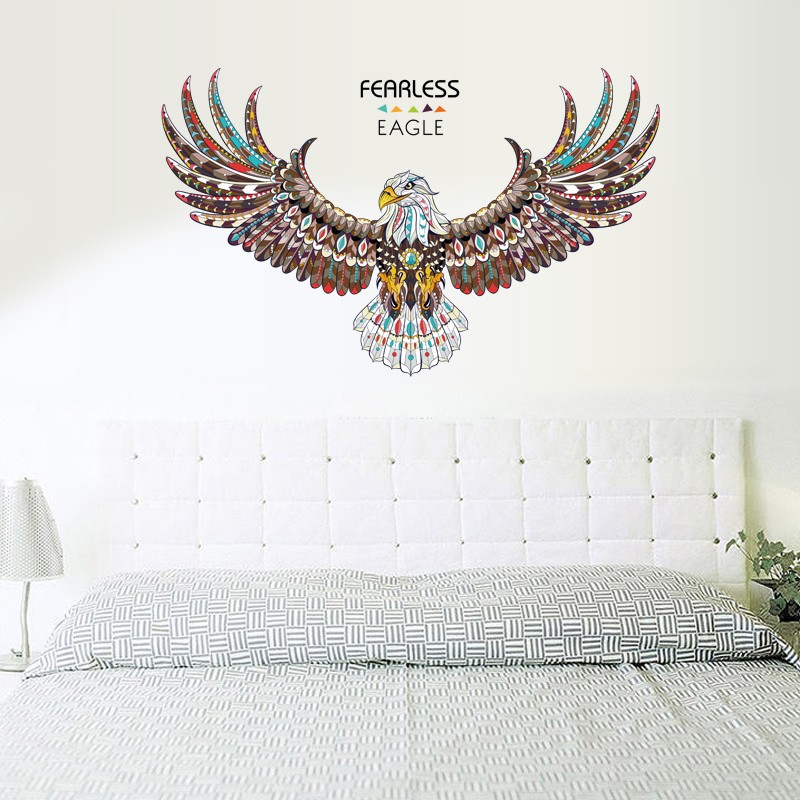 Fearless Eagle Wall Sticker Living Motors Room Wall Art Decals DIY ...