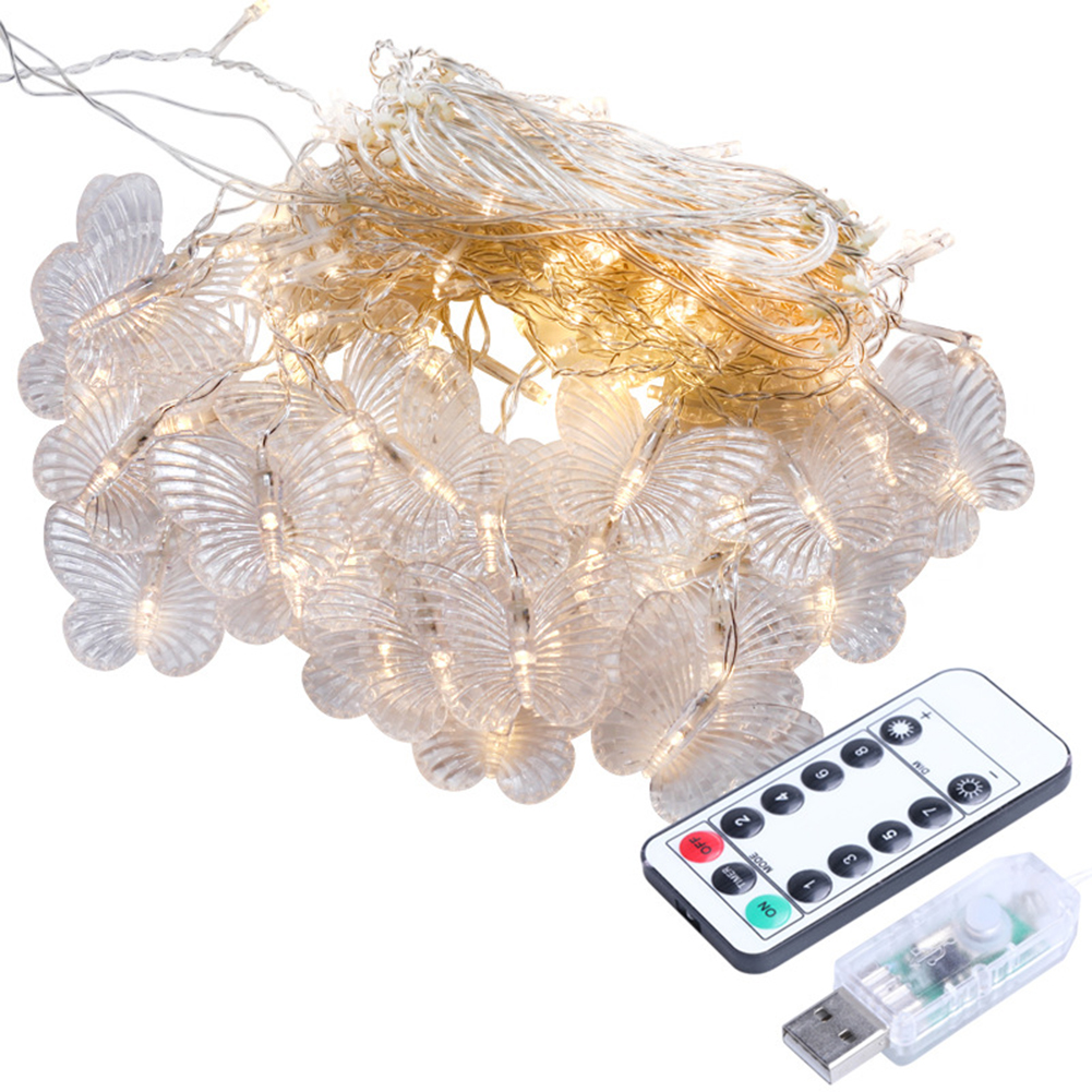 Butterfly Curtain Fairy Lights USB Plug in Window String Lights 8 Modes ...