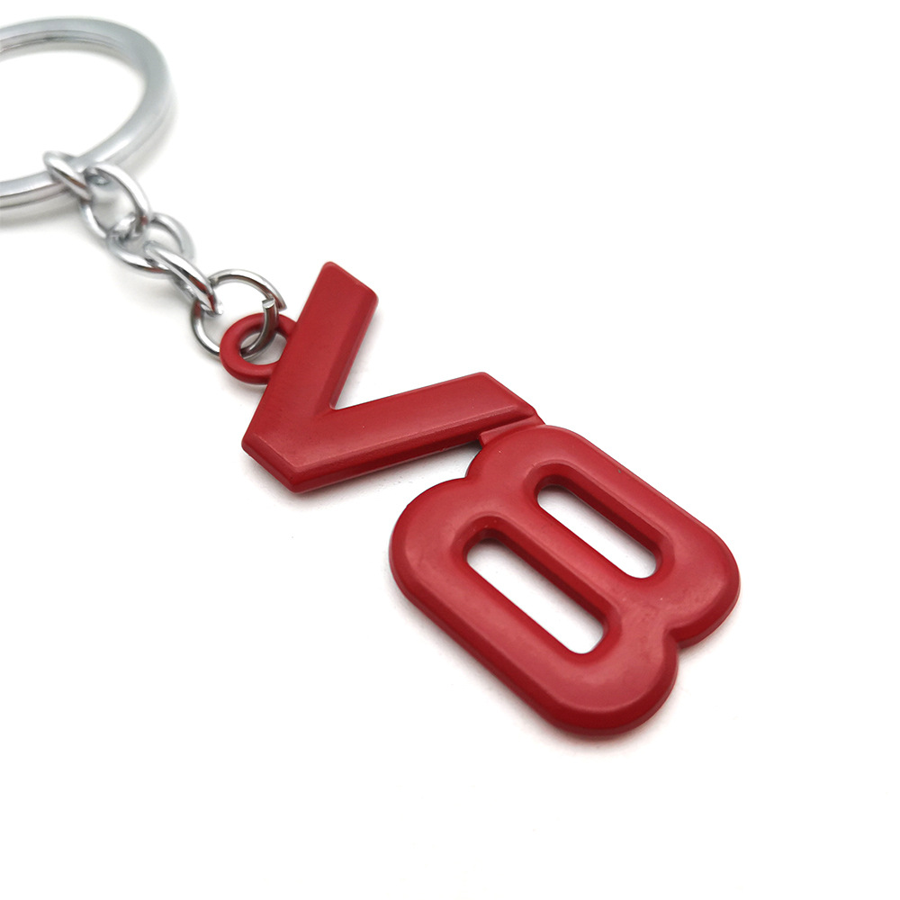 【Hannah Martin Official Store】V8 Logo Car Metal KeyChain Key Rings for ...