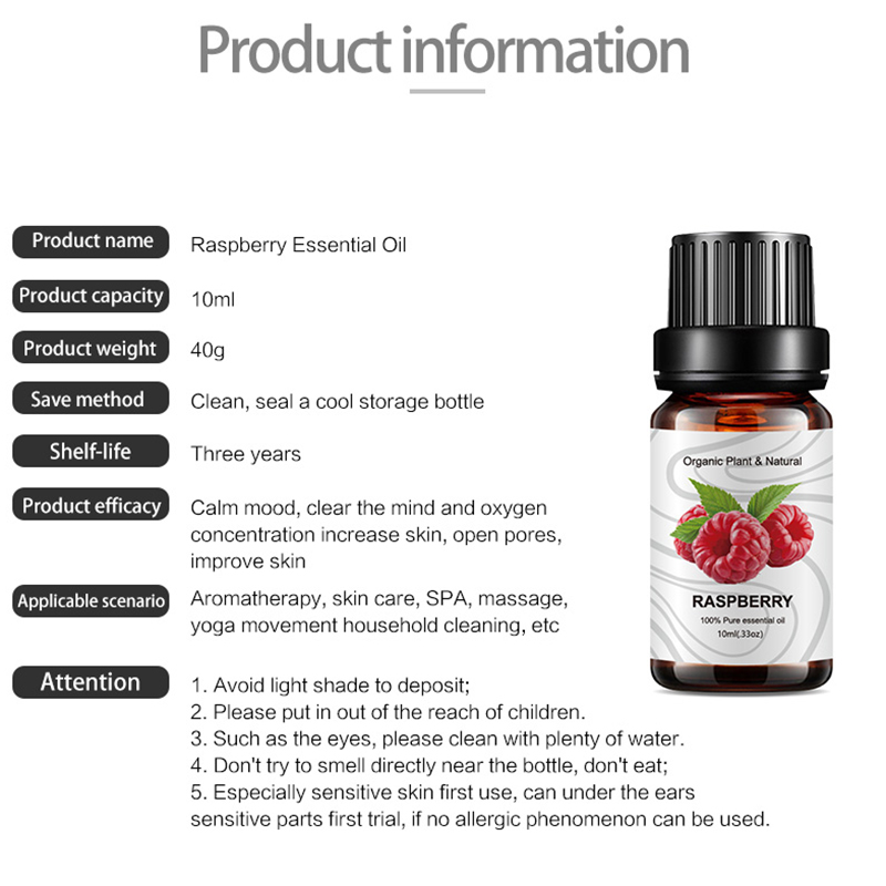 10ml Fruit Aroma Fragrance Oil Organic Raspberry Essential Oils for ...