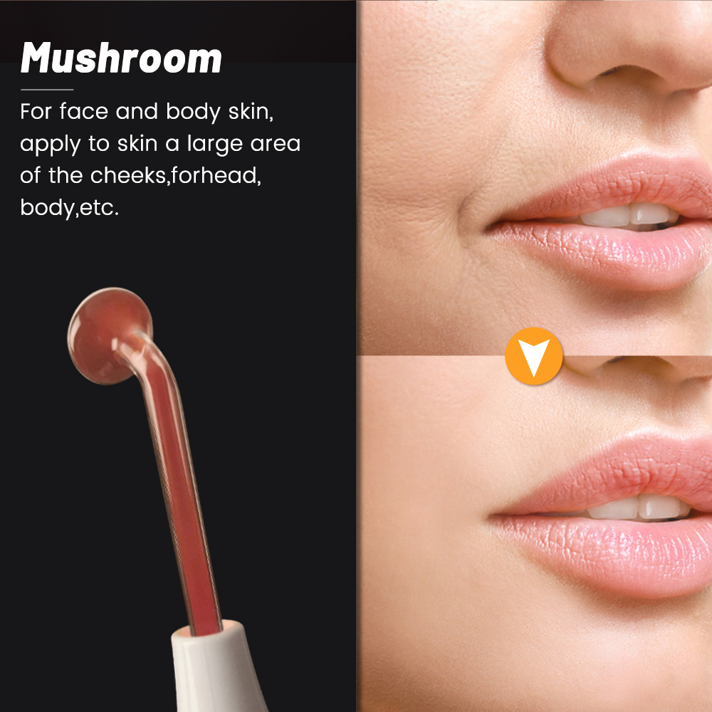 Portable High Frequency Facial Machine Mushroom Tongue Bend Comb Tube ...