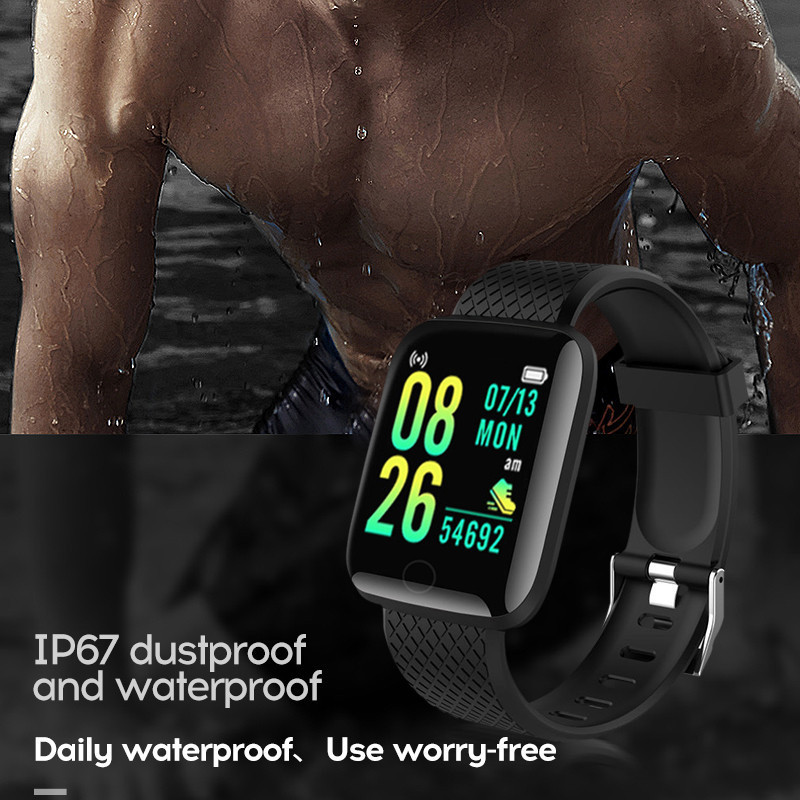 116 Plus Smart Watch For Men Women Bluetooth Sports Watch Heart Rate Monitor Blood Pressure ...