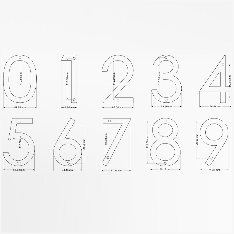 Address Big Modern Door Alphabet Floating House Number Letters Sign #0 ...