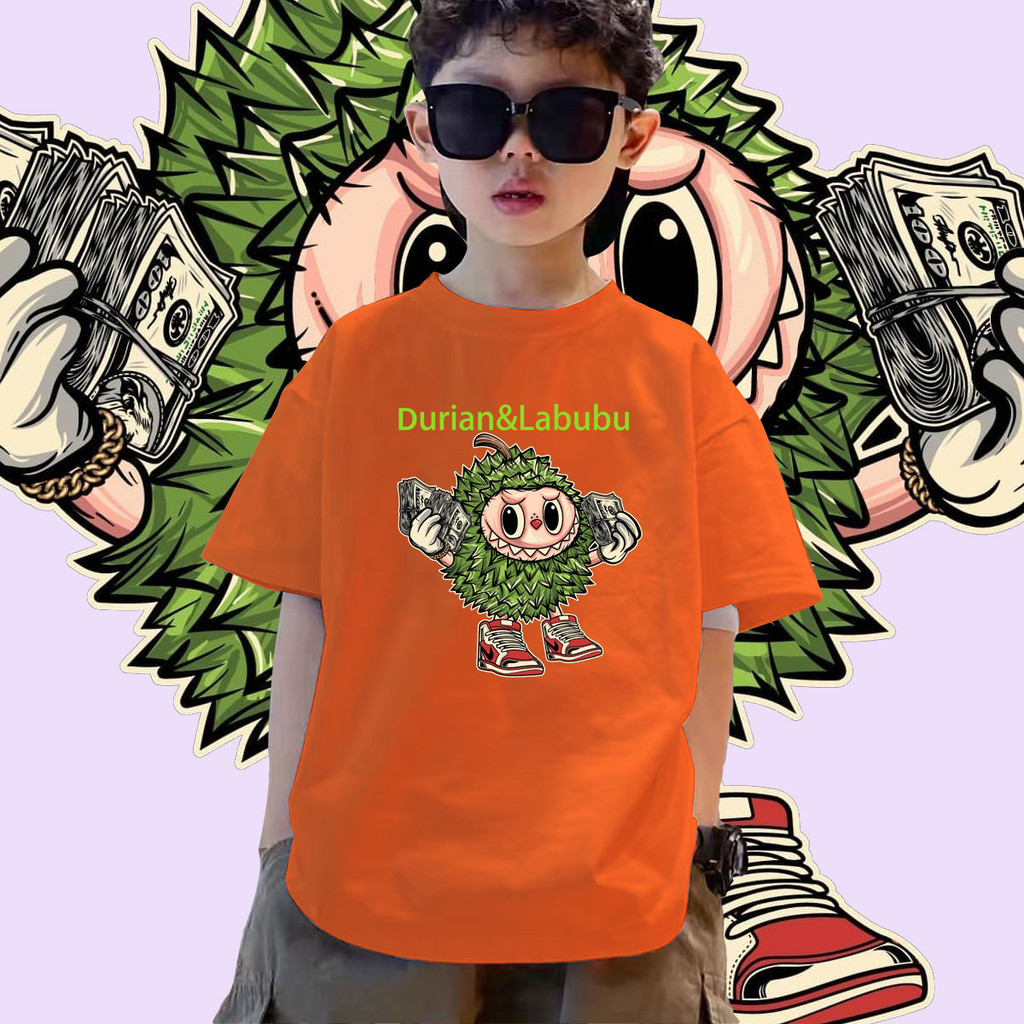 👕🎁🎀เสื้อยืดเด็ก Labubu & Durian Thai ไม่จำกัดเพศ ผ้าคอตตอน 100% จัดส่ง ...