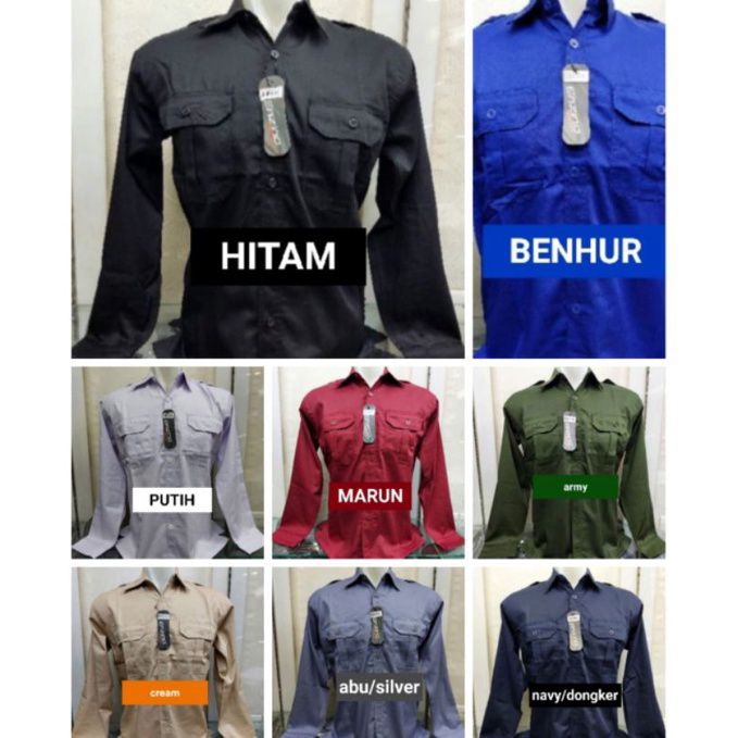BIG size kemeja kerja polos lengan panjang baju kerja seragam kerja ...