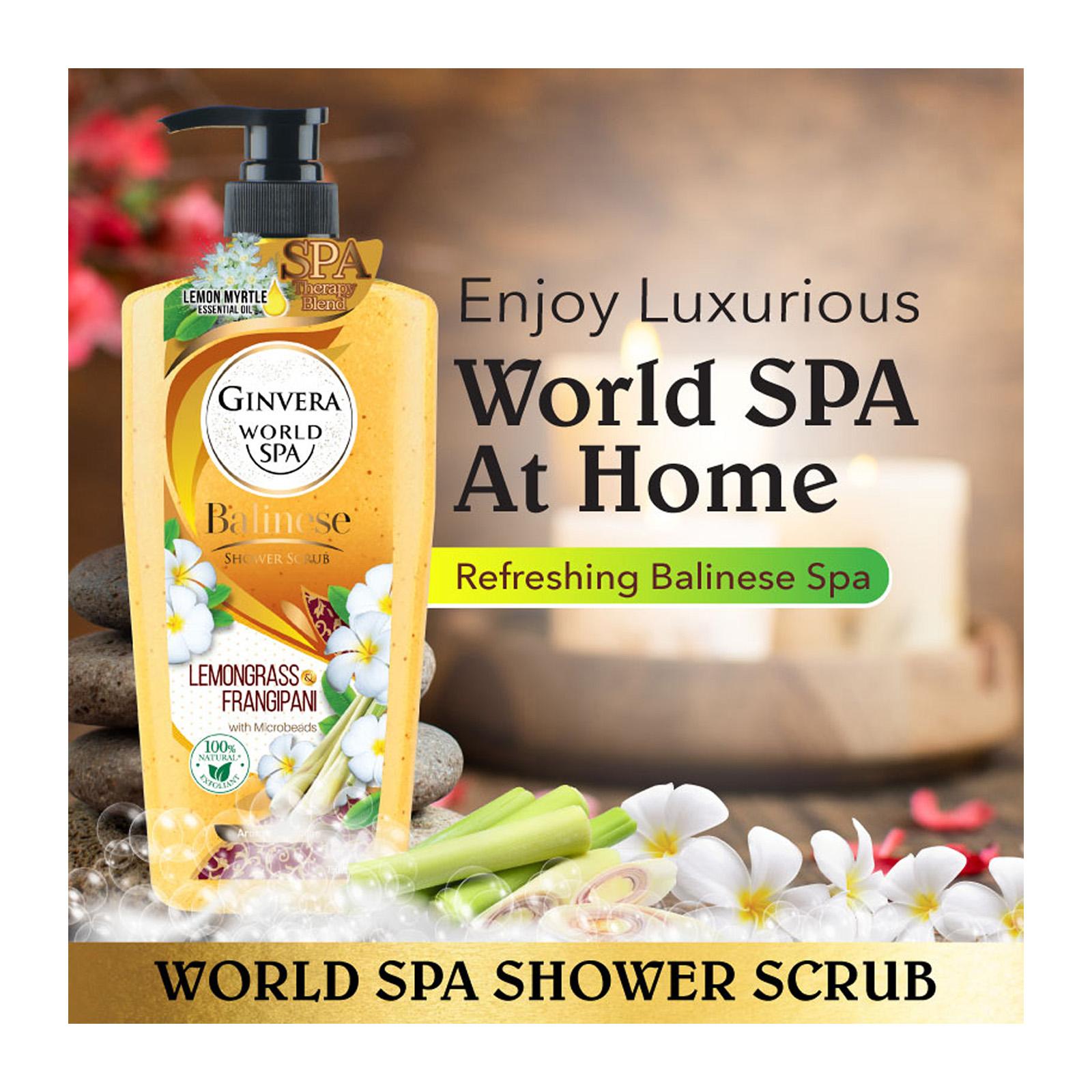 GINVERA World Spa Shower Scrub 750ML Balinese Lemongrass And Frangipani ...