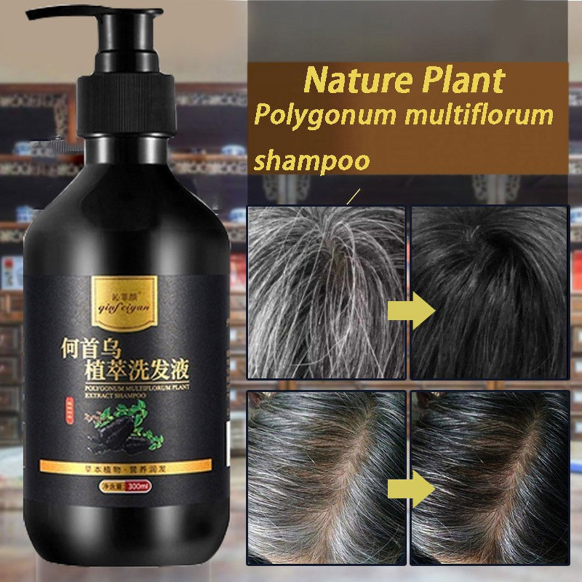 Polygonum Herbal Shampoo Hair Growth Shampoo 300ml White Hair To Black ...