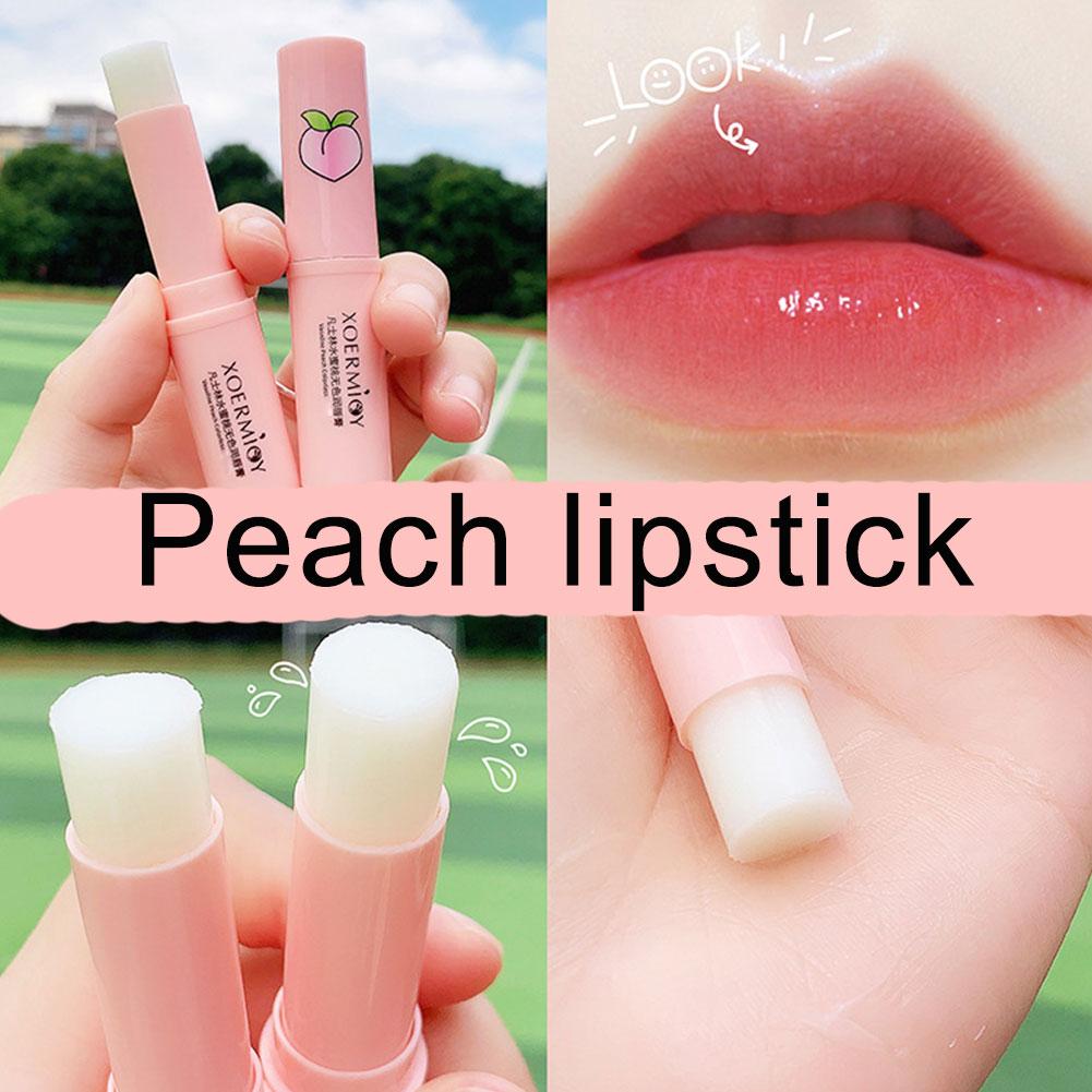 Peach Lip Balm Temperature Change Color Lipstick Anti Repair Lip Fade ...