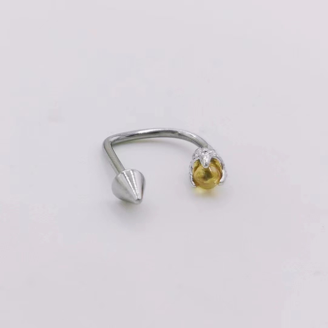 【Special offer】New Dragon Three Claw Pointed Opal Lip Ring Lip Nail ...