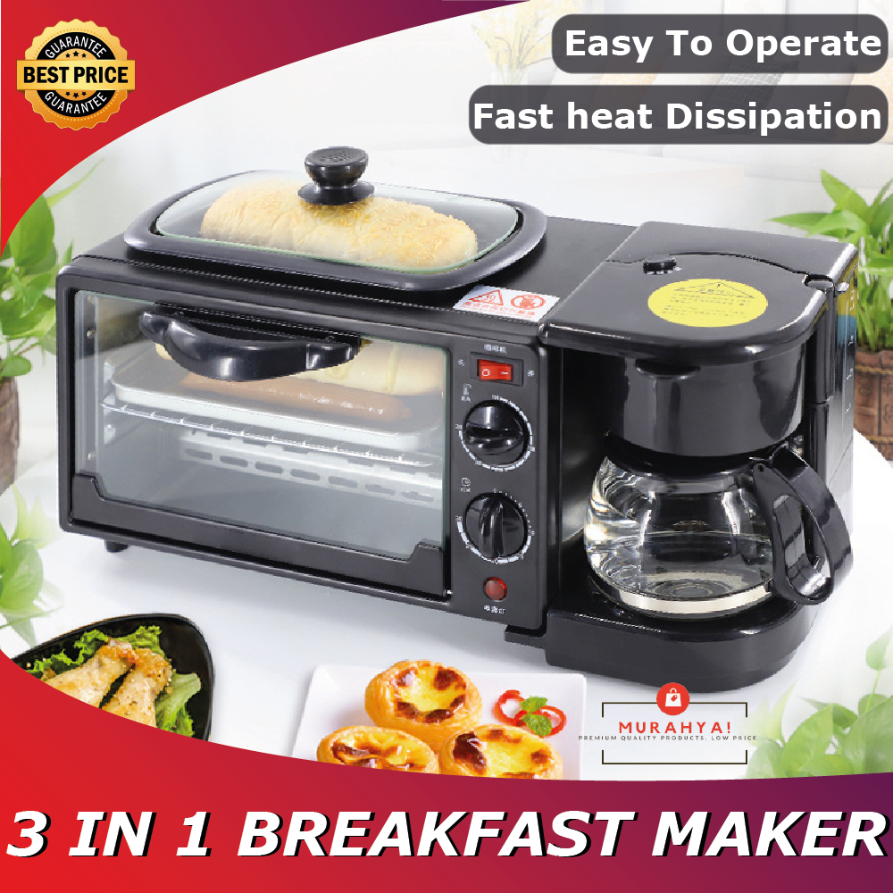 3 IN 1 Multi-Function Electric Oven Breakfast Maker Machine Coffee ...