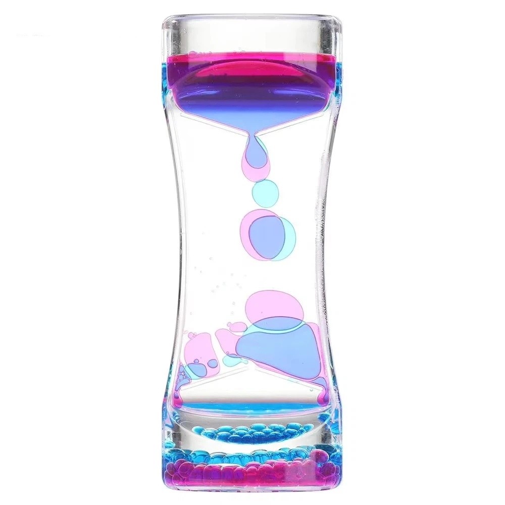 Calming Visual Double Colors Oil Hourglass Timer Creative Acrylic ...