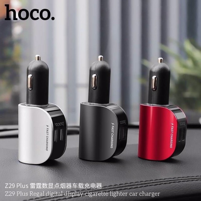 HOCO Z29 Plus หัวชาร์จในรถยนต์ Dual USB 5A Max Car Charger LED Digital Display - hocothailand ...