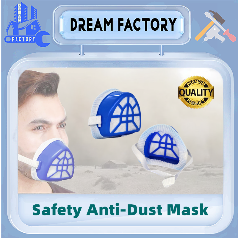 Dust Mask with Filter Blue Safety Construction Supply PPE Industrial ...