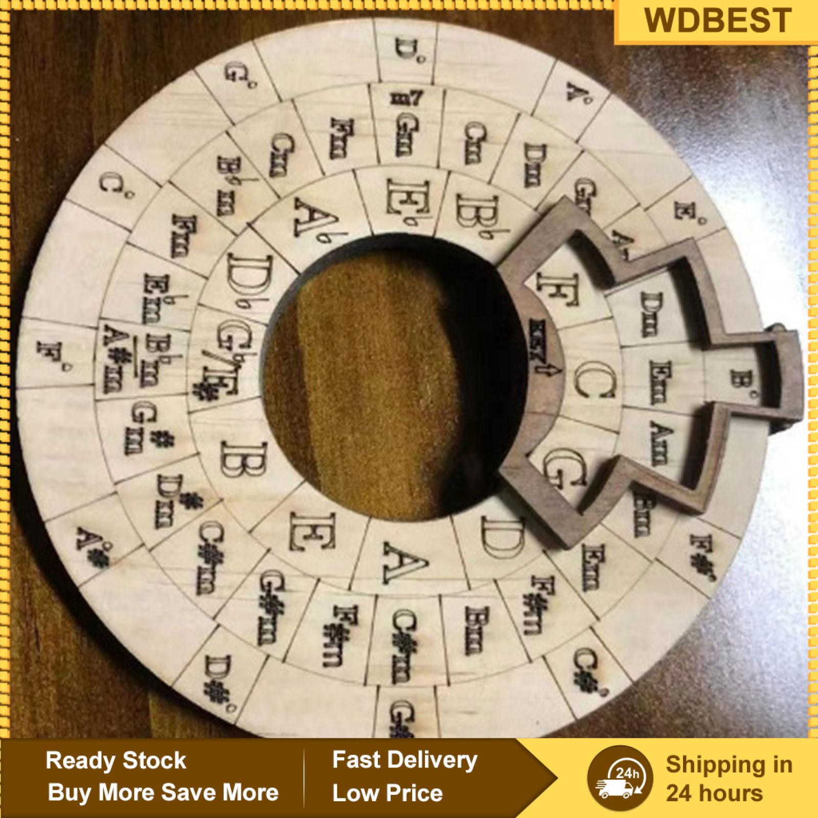 WDBEST Circle Wooden Chords Wheel Musical Educational Tool Wooden ...