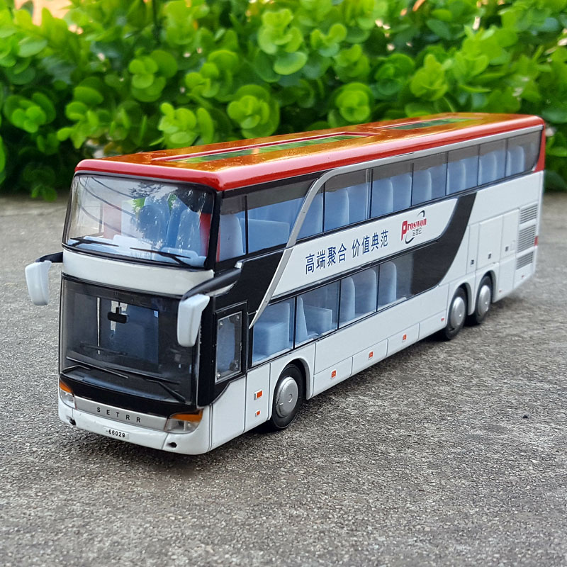 Alloy tourist bus bus simulation double decker bus car model sound and ...