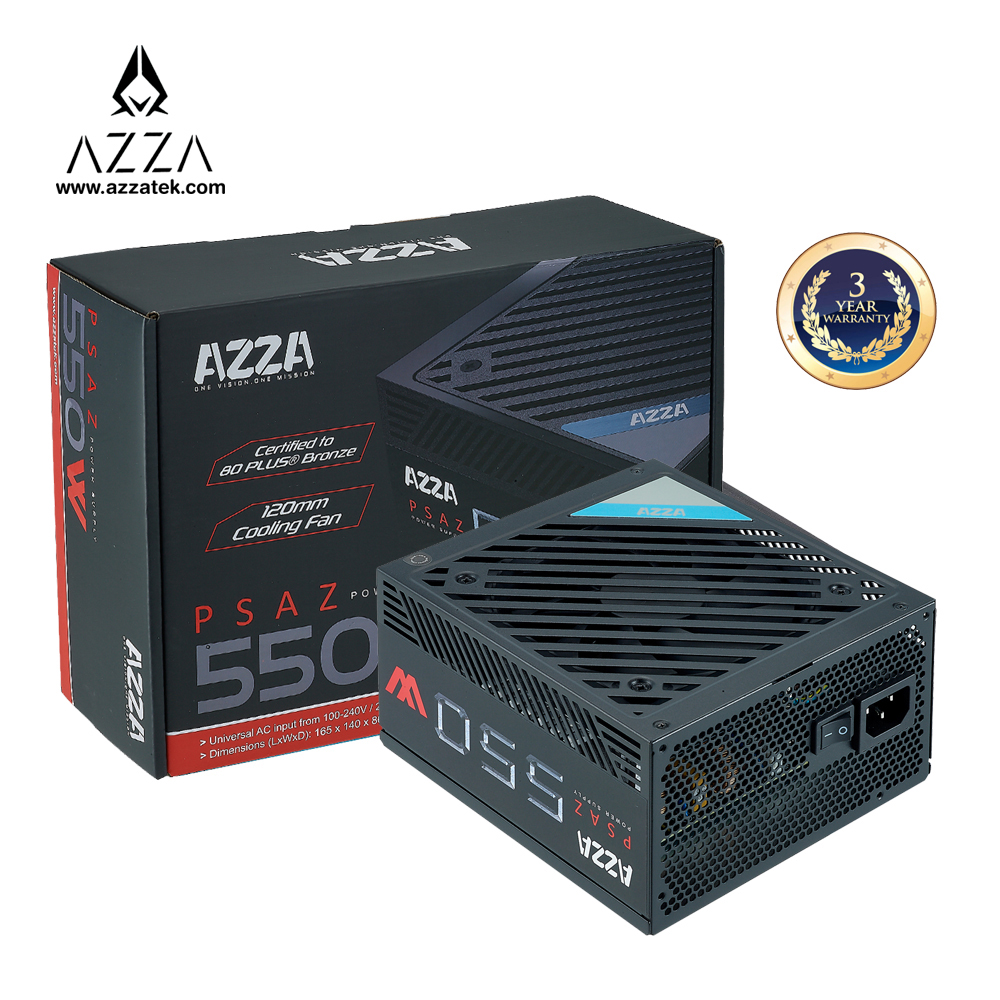 AZZA Power Supply 550W 80Plus Bronze PSAZ 550W | Lazada.co.th