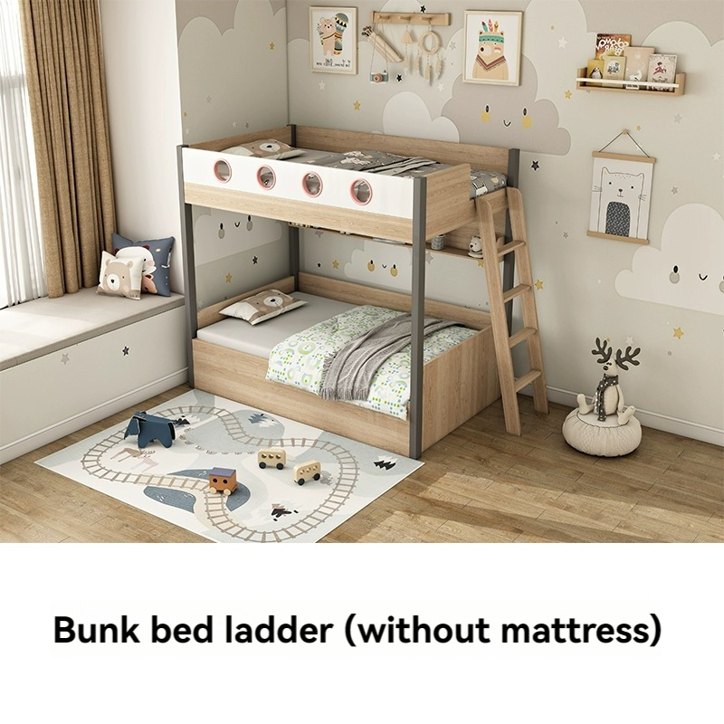 Children's bed bunk bed with width high and low bed multi-functional ...